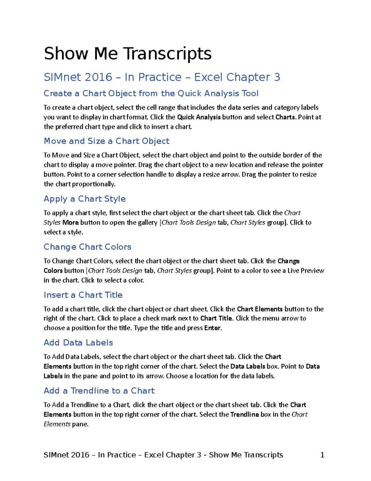 SM Transcripts In Practice Excel Chapter 03 - Show Me Transcripts ...