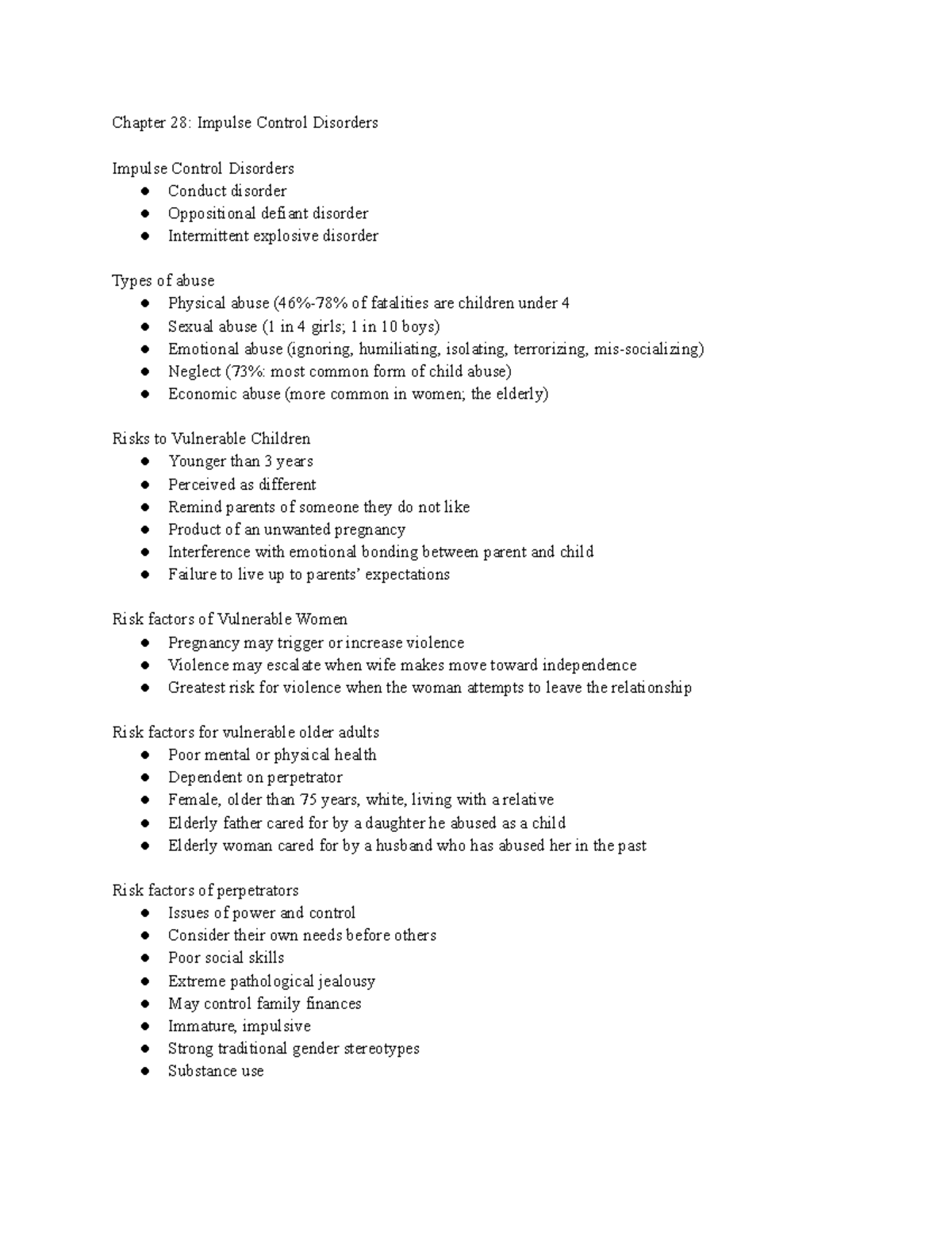 Psych chapter 28 - Chapter 28: Impulse Control Disorders Impulse ...