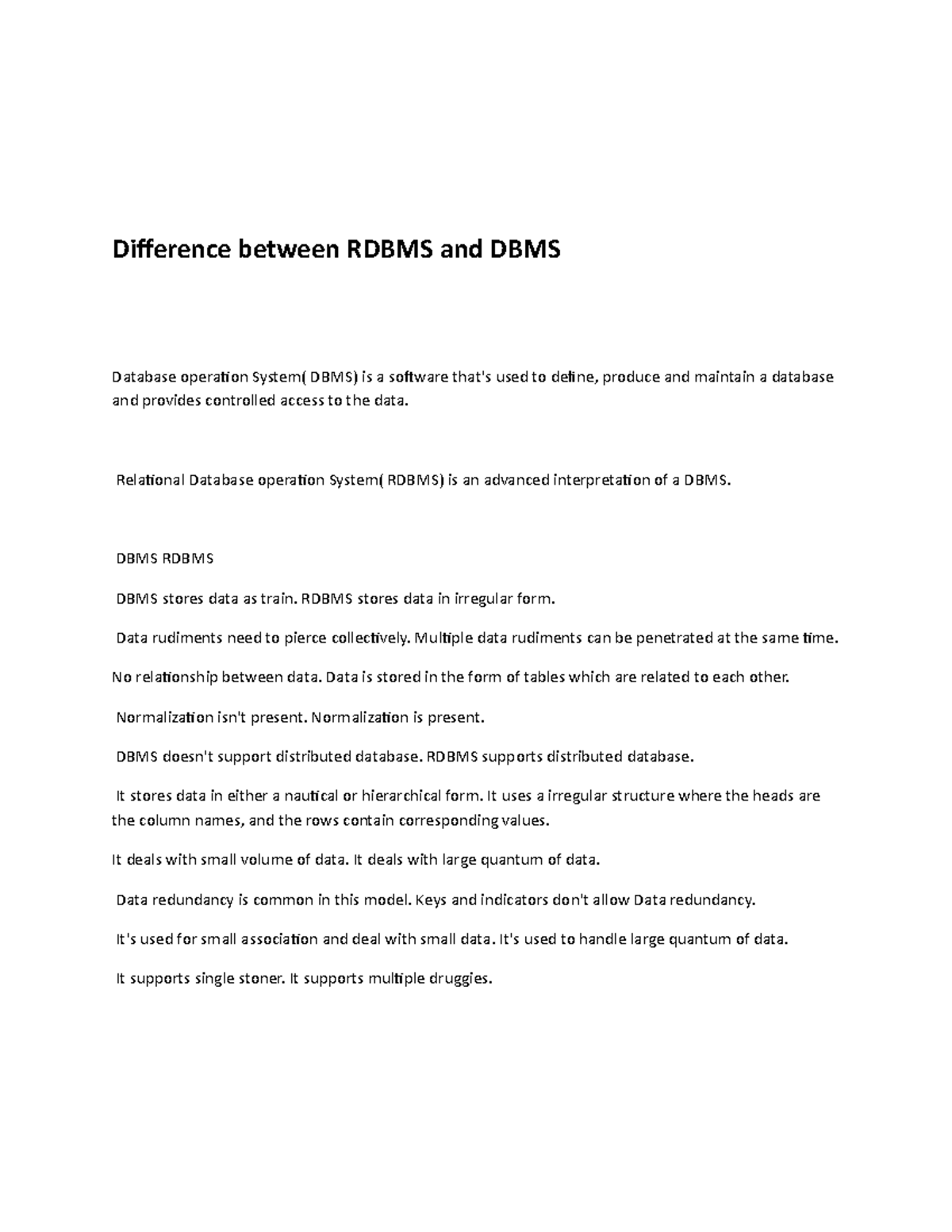 Difference between Rdbms and DBMS - Difference between RDBMS and DBMS ...