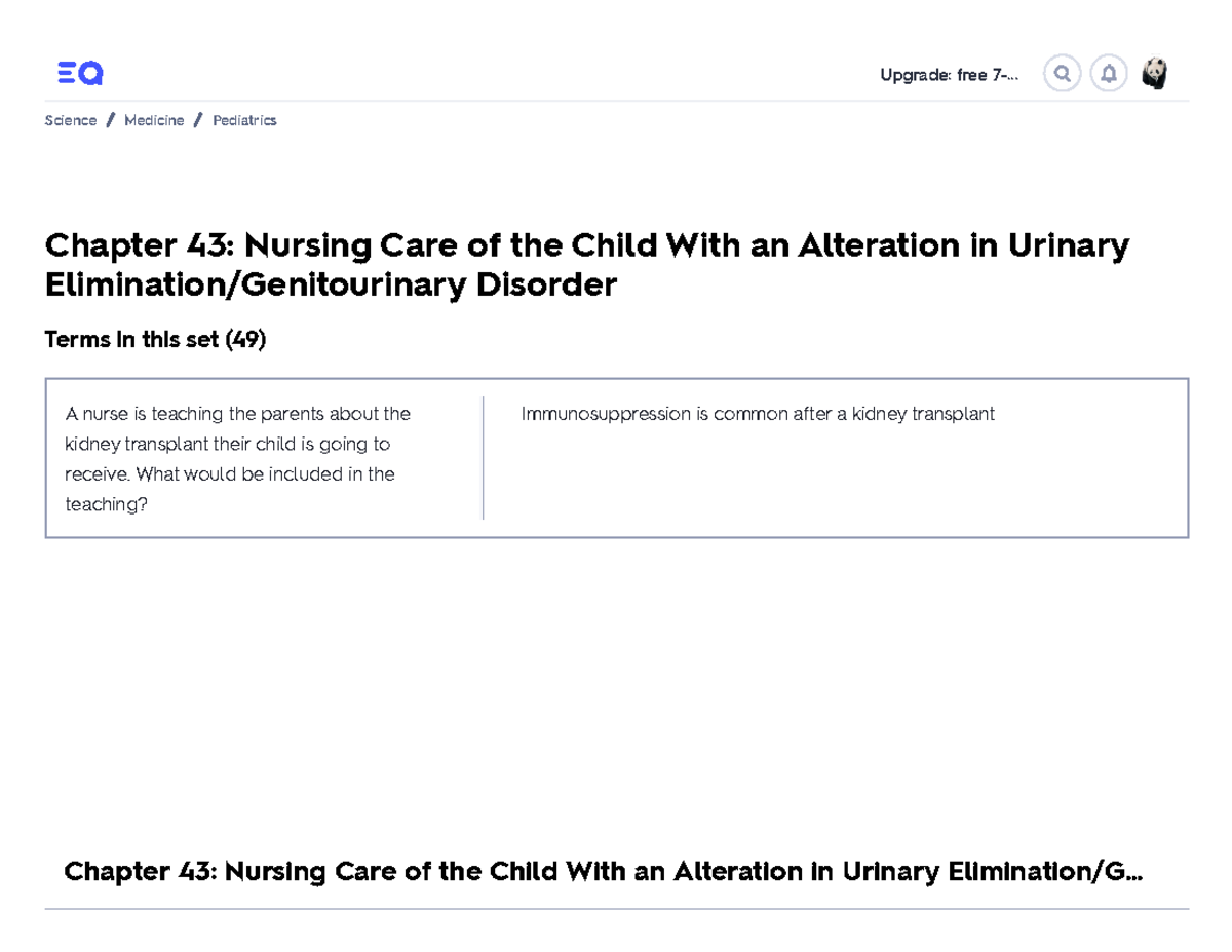 Chapter 43 Nursing Care of the Child With an Alteration in Urinary ...