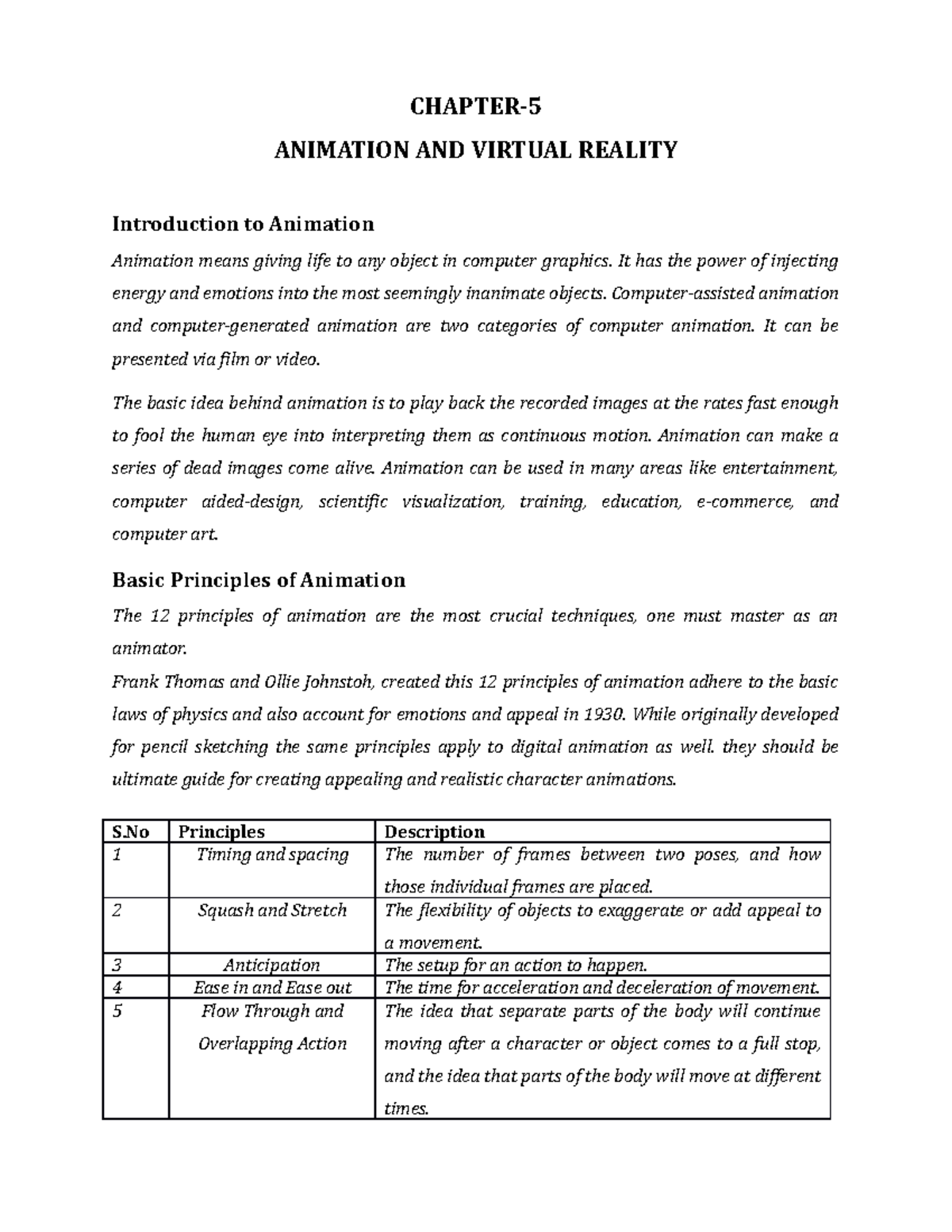 Chapter 5 Computer graphics - CHAPTER- ANIMATION AND VIRTUAL REALITY ...