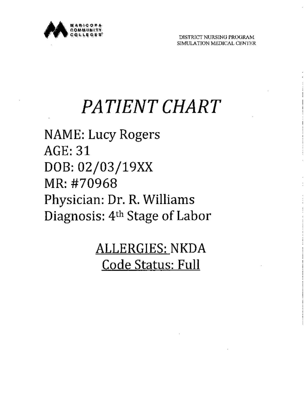 LUCY SIM FULL Chart - Studocu