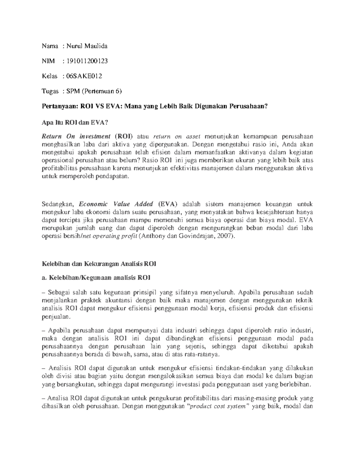Tugas Resume - SPM Pertemuan 6 - Nama : Nurul Maulida NIM ...