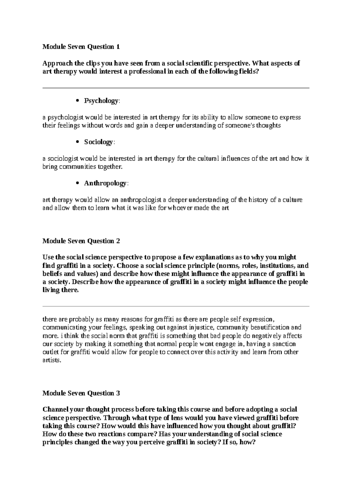Module Seven Short Responses - Module Seven Question 1 Approach the ...