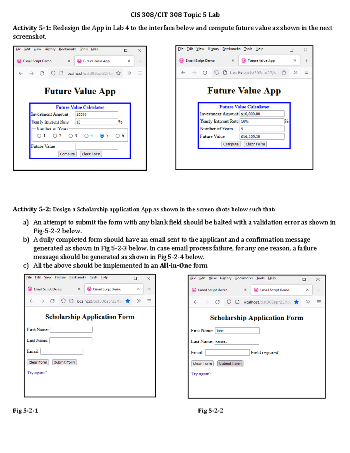 CIST 308 Topic 5 Lab - THESE FILES ARE TO HELP STUDENTS TO STUDY AND BE ...