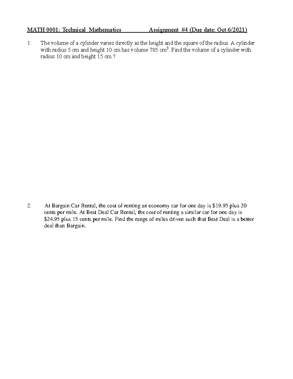 Math 0001 Sept 2021 Assignment 04 - MATH 0001: Technical Mathematics ...