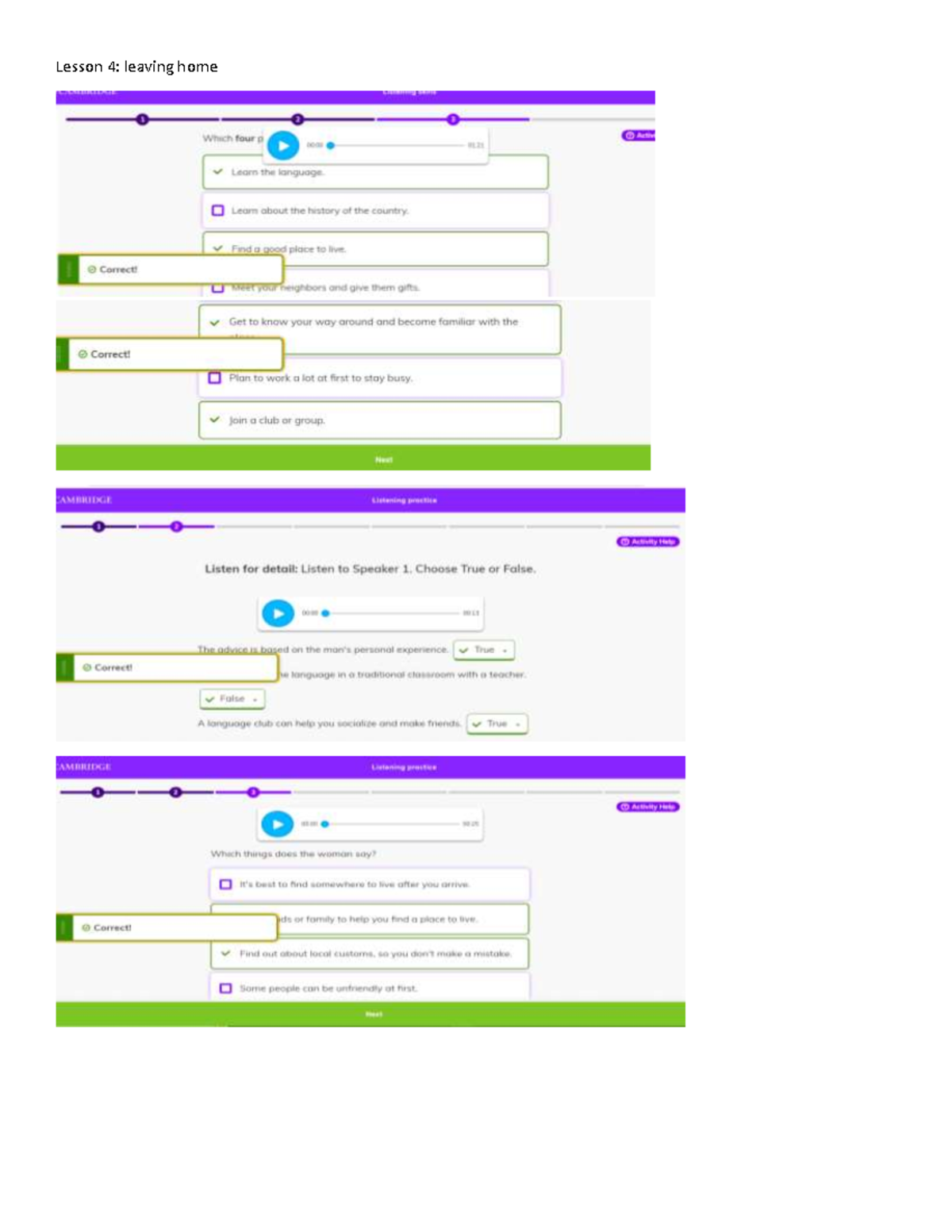 Lesson 4 - ACTIVIDADES DE CADA UNIDAD - Inglés nivel 2 - Lesson 4 ...
