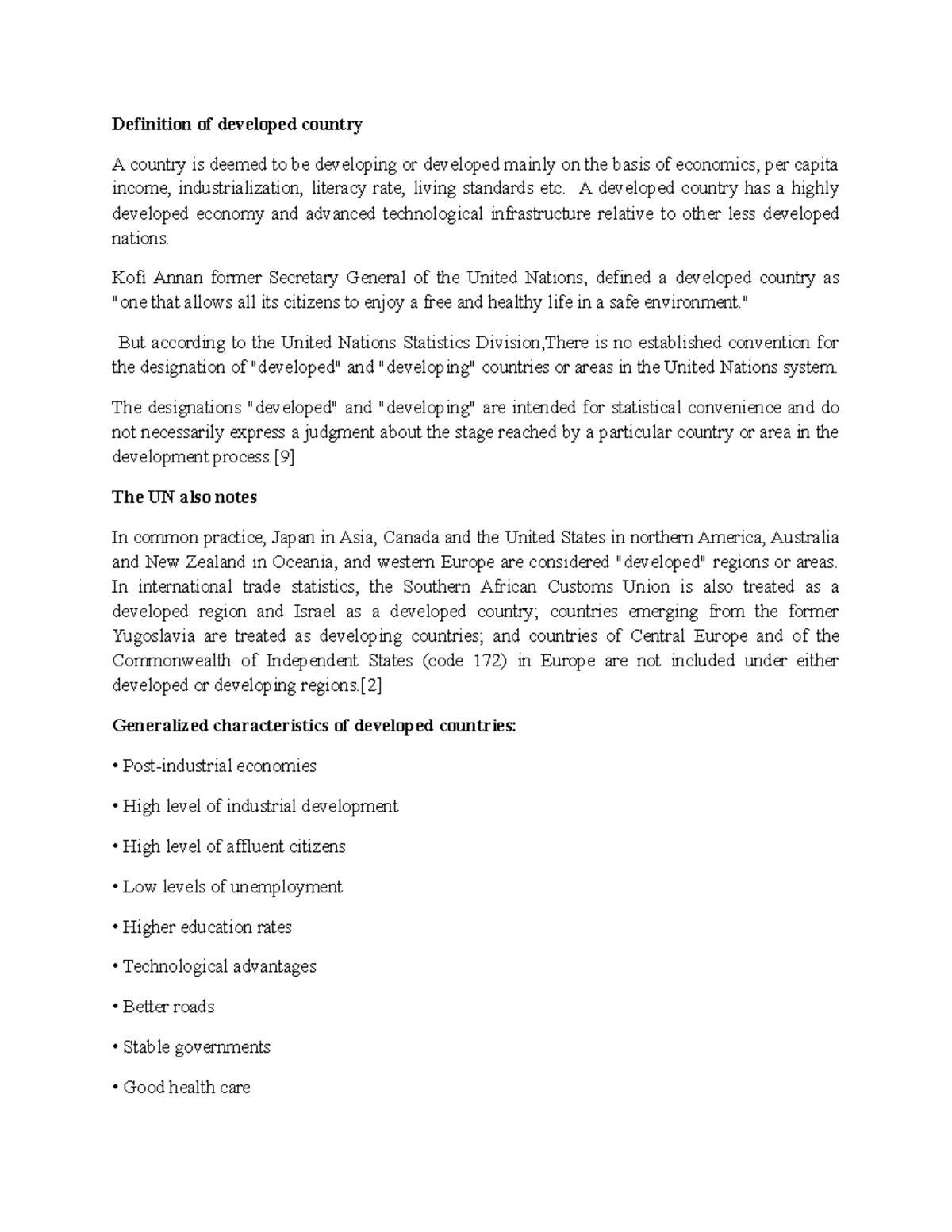 Definition of developed country - A developed country has a highly ...