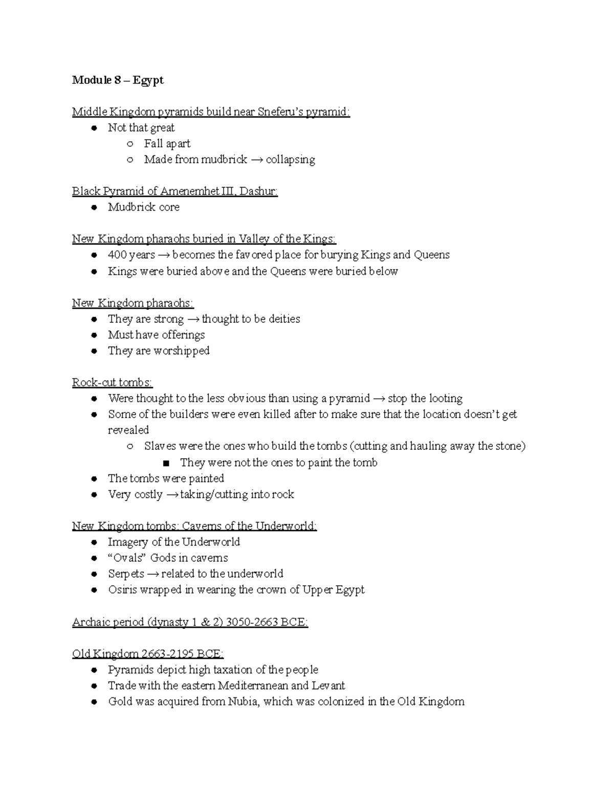 ANTH 205 Exam 3 Lecture Notes - Module 8 – Egypt Middle Kingdom ...