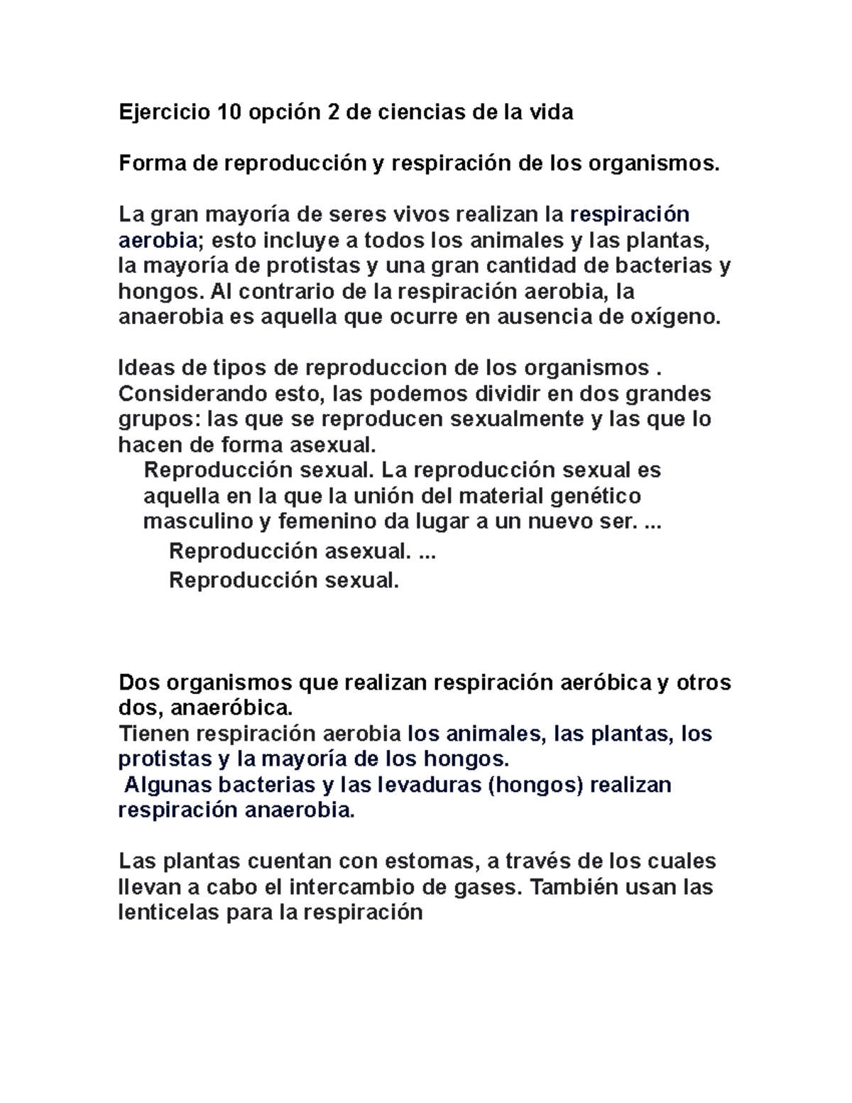 Ejercicio 10 opción 2 de ciencias de la vida - Ejercicio 10 opción 2 de ciencias de la vida ...