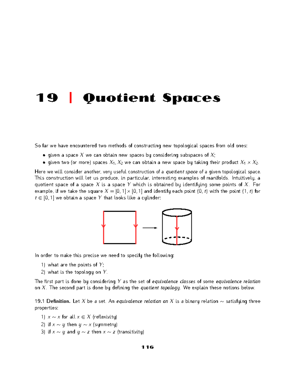 Lecture notes, lecture 19 - 19 Quotient Spaces So far we have ...