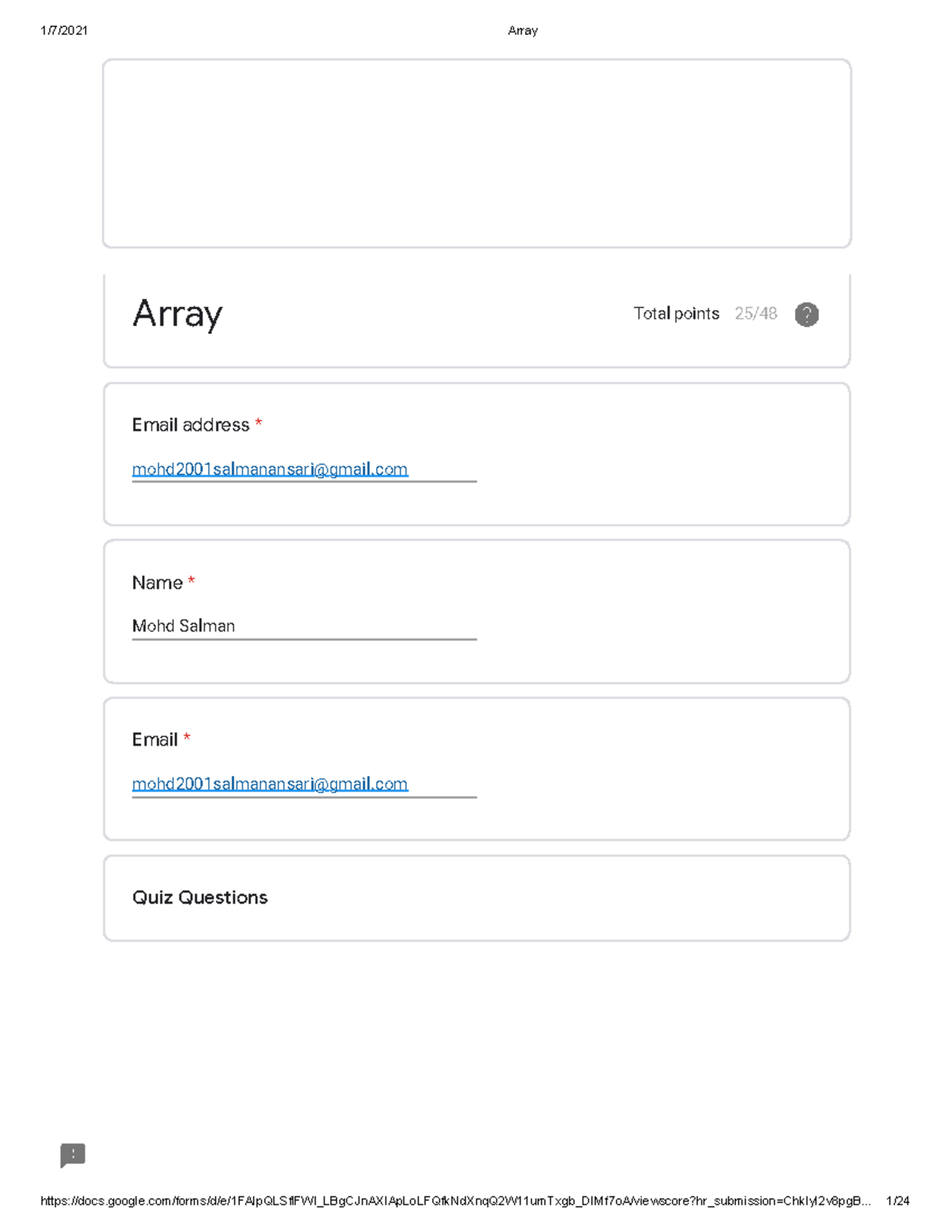 Array programming mohd. usman sir - - Studocu