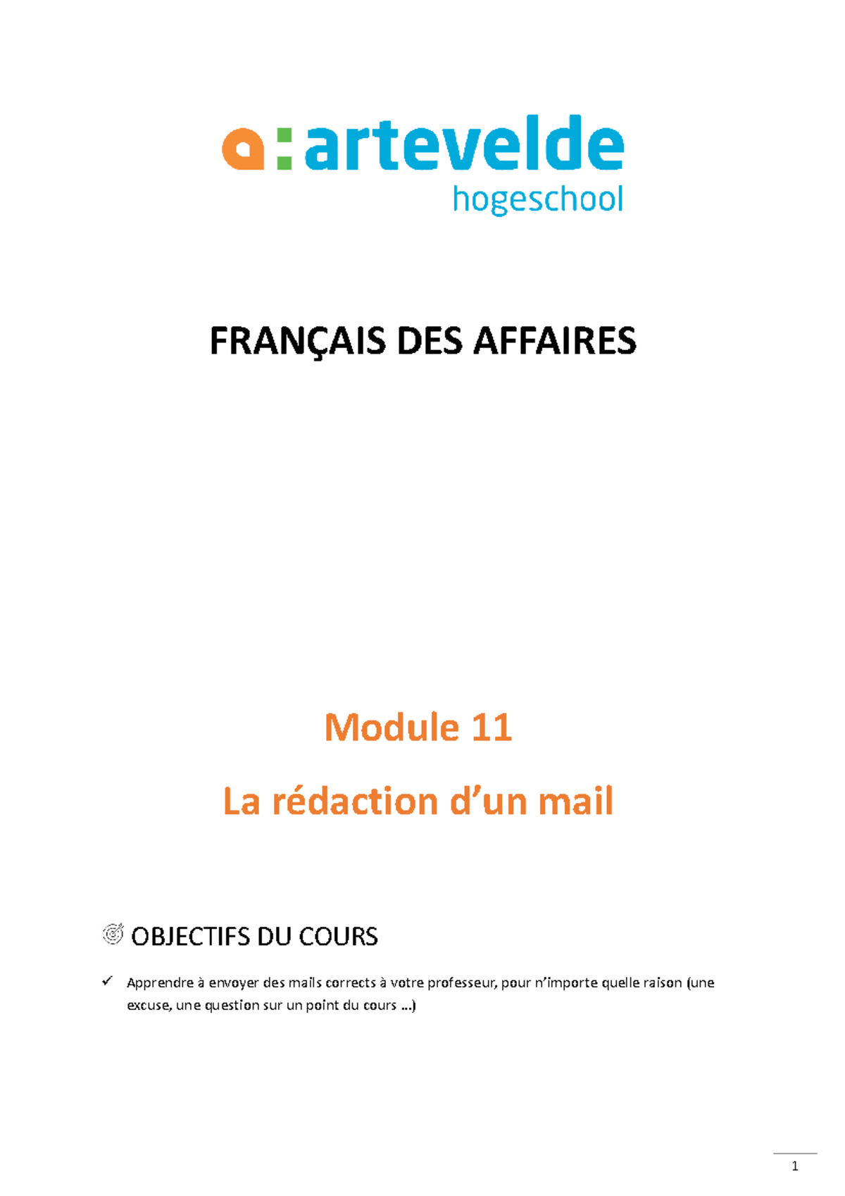 Module 11 mail - mails schrijven - Français des affaires ...