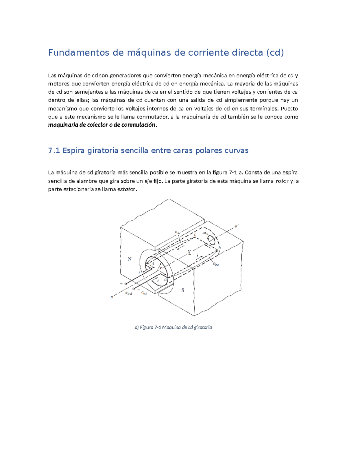 7 - MOTOR ELECTRICO - Fundamentos de máquinas de corriente directa (cd ...