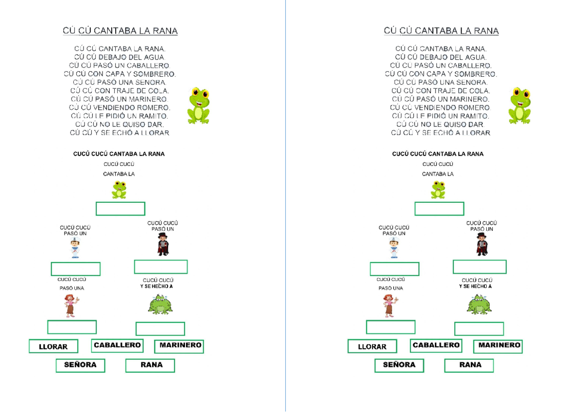 CUCU Cantaba LA RANA - actividades pdl - Campo de la formación de las ...