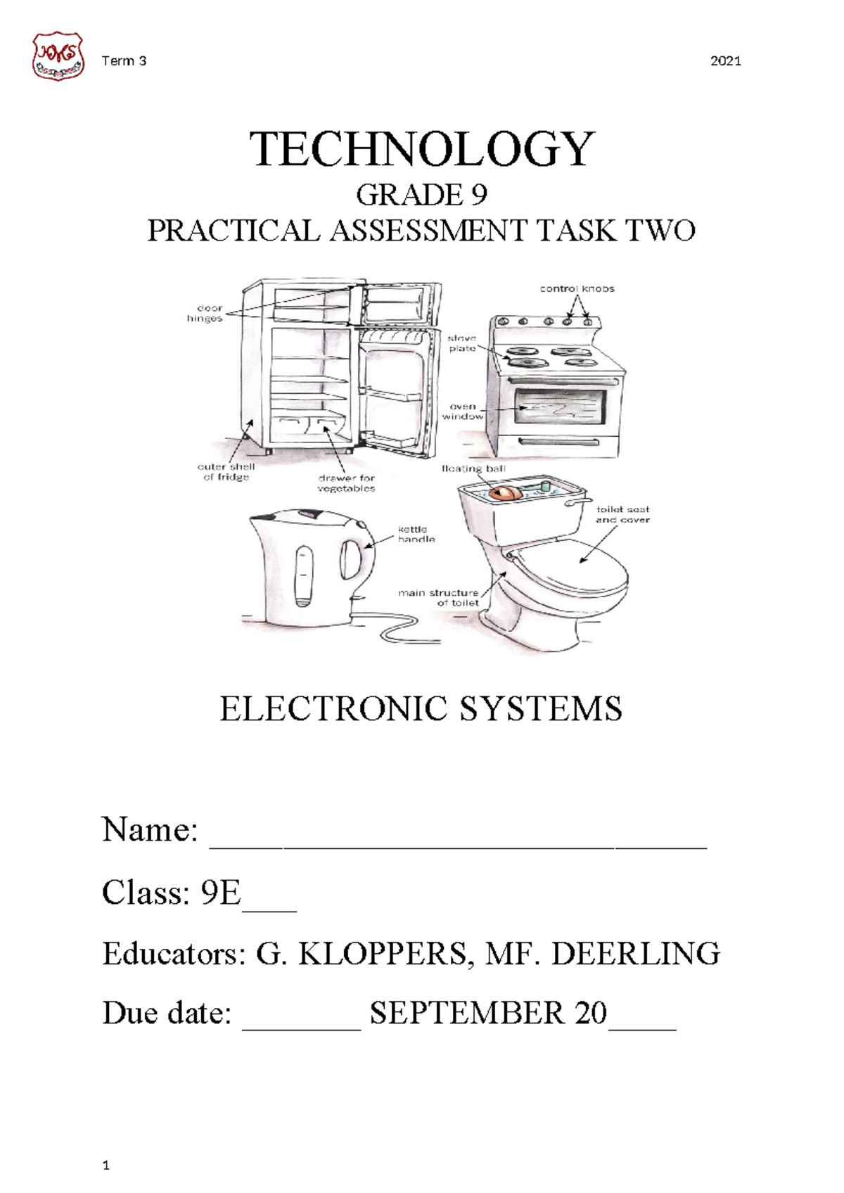 GR9 TECH PAT TERM 3 ENG - Practice material - TECHNOLOGY GRADE 9 PRACTICAL ASSESSMENT TASK TWO ...