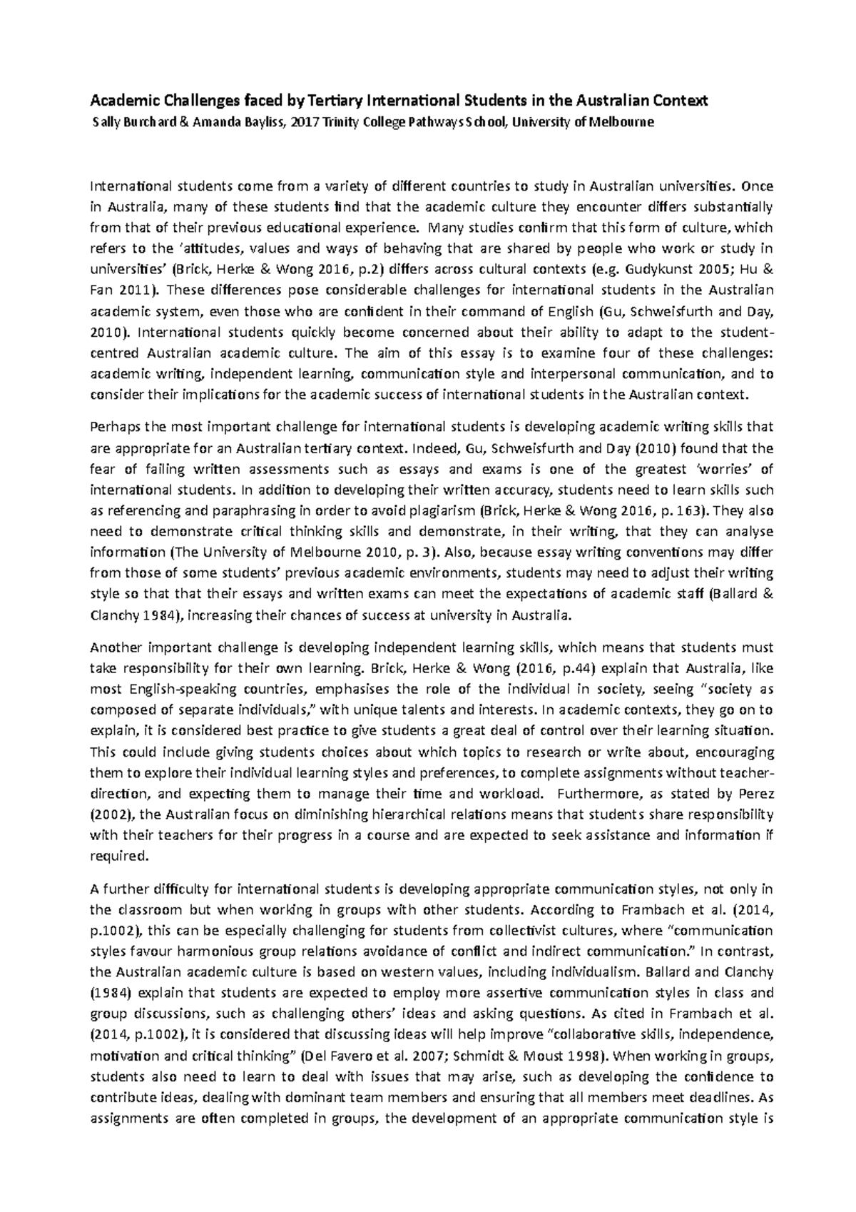 History essay - practice ques and ans - Academic Challenges faced by ...