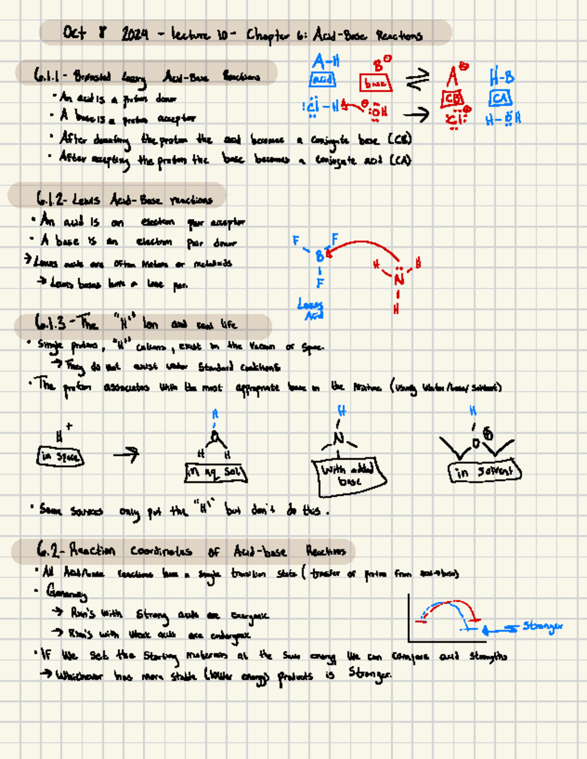 chem 250 FOLEY notes OCT 8 - Oct 8 2024 - Lecture 10-Chapter 6 : Acid ...