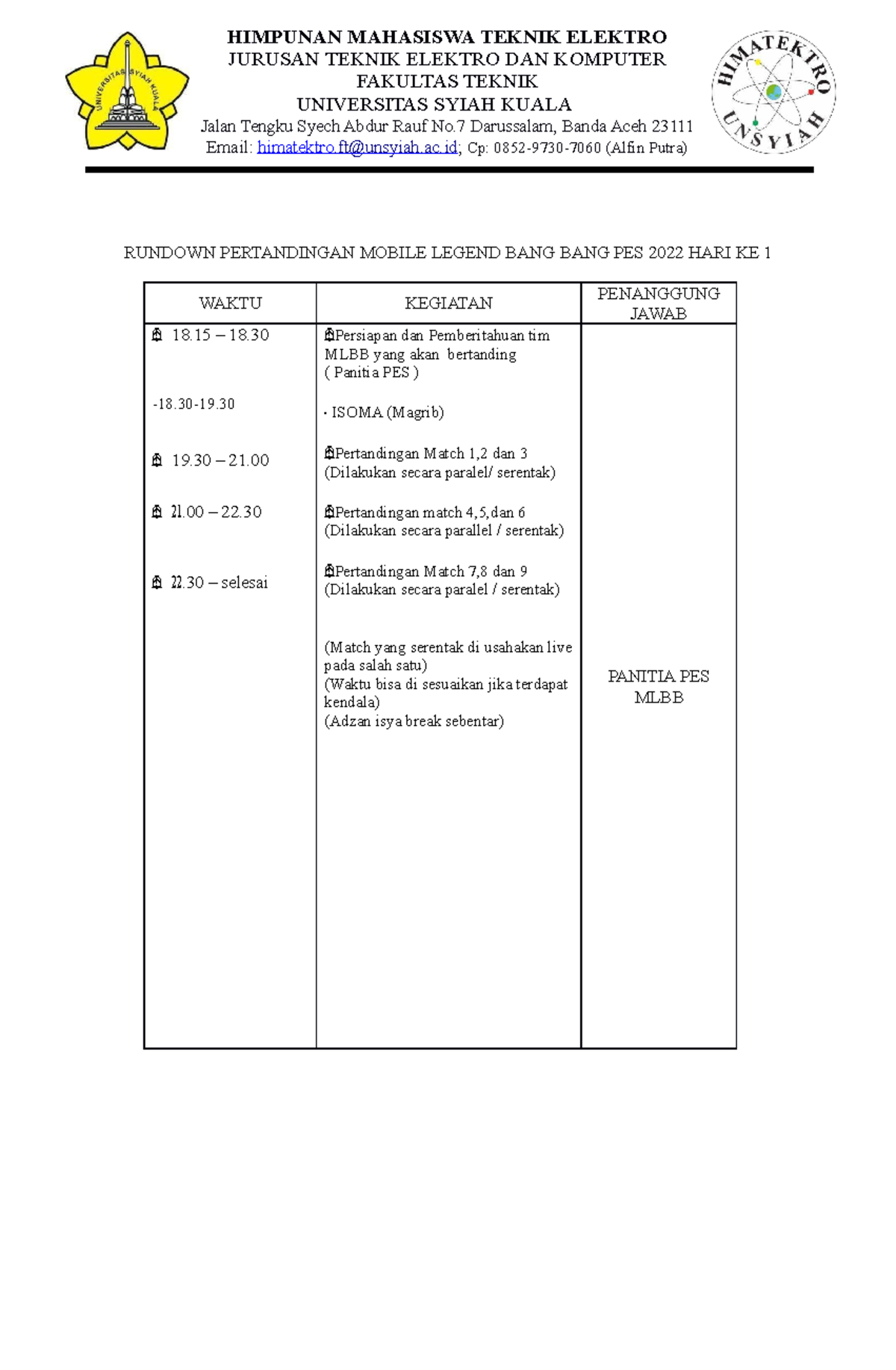 Rundown ml - RUNDOWN PERTANDINGAN MOBILE LEGEND BANG BANG PES 2022 HARI ...