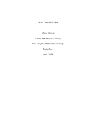 ACC317 - 5-2 Project One - Analysis Paper - 5-2 Project One - Analysis ...