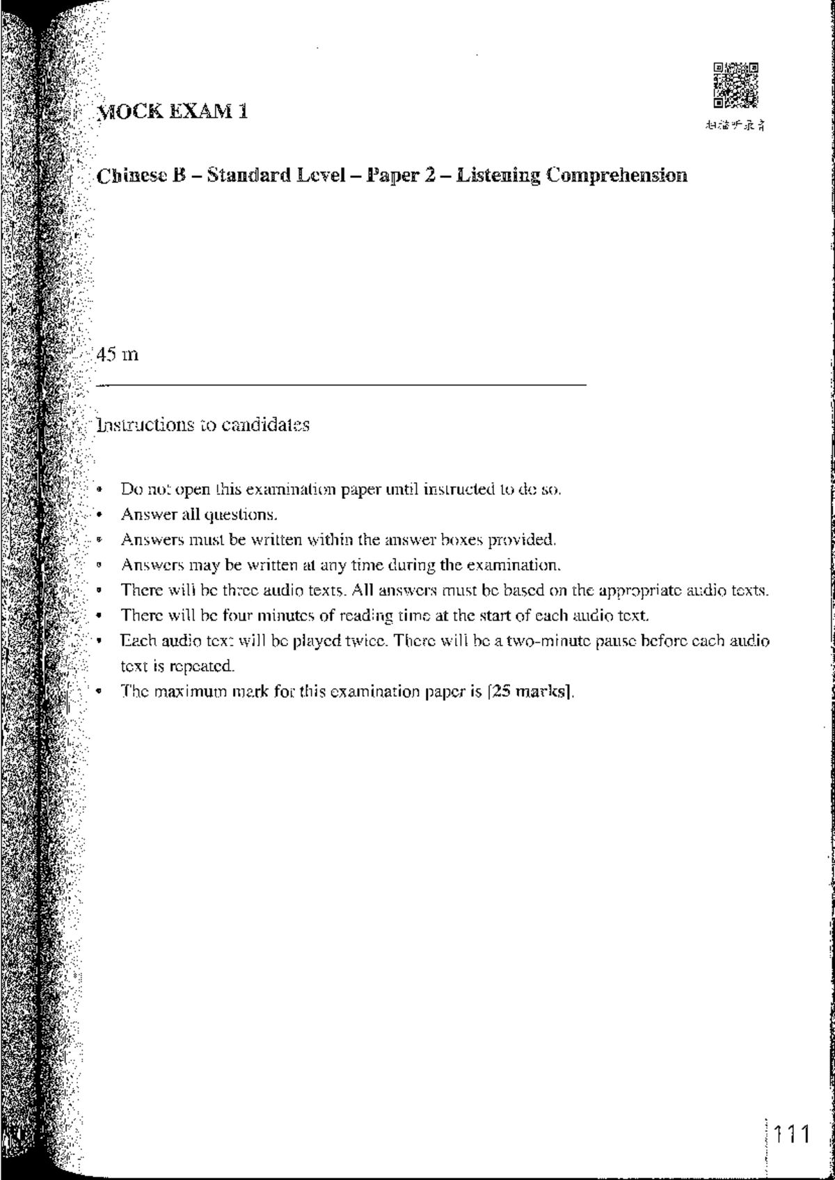 B SL Mock Listening 1 - Studocu