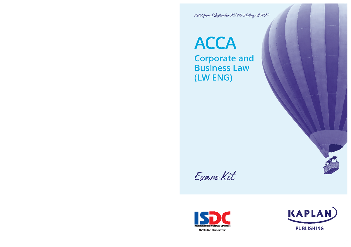 LW ENG Exam Kit 2021-22 - law - ACCA Corporate and Business Law (LW ENG ...