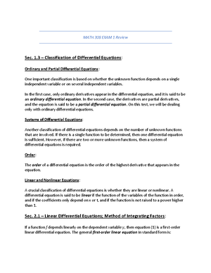 Diff EQ - 2.6 Completed Section Notes (Boyce Di Prima) - MATH 308 - Studocu