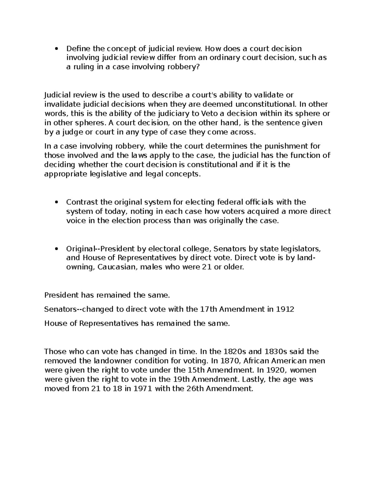 MO1 Paper - Direct Elections^LJ Judicial Review^LJ Separation of Power ...