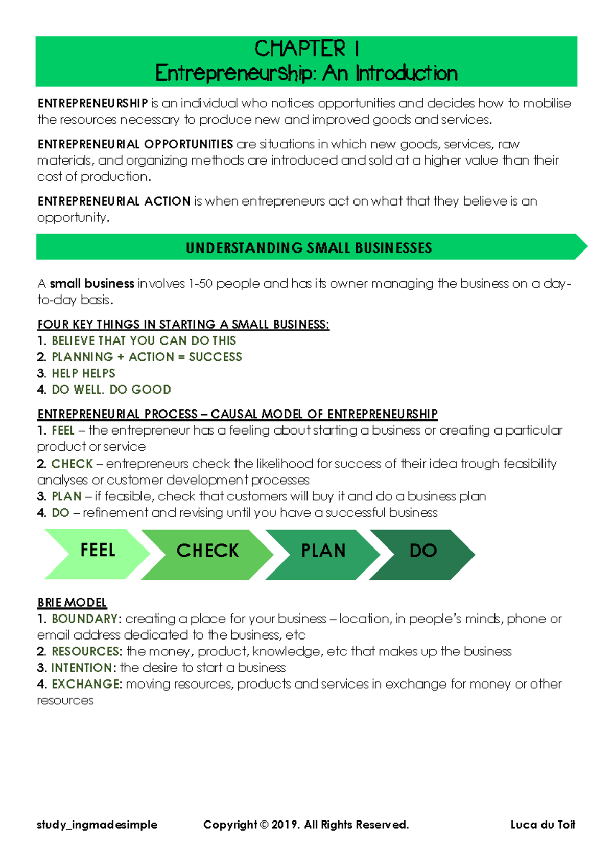Chapter 1 Entrepreneurship - CHAPTER 1 Entrepreneurship: An ...