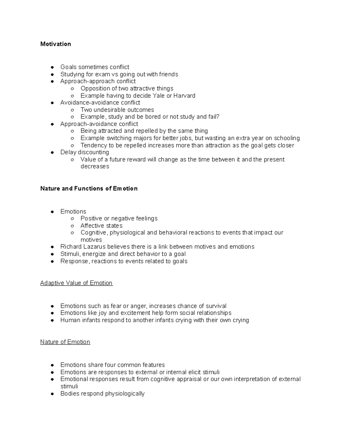 Chapter 11 - laura psych 1000 notes - Motivation Goals sometimes ...