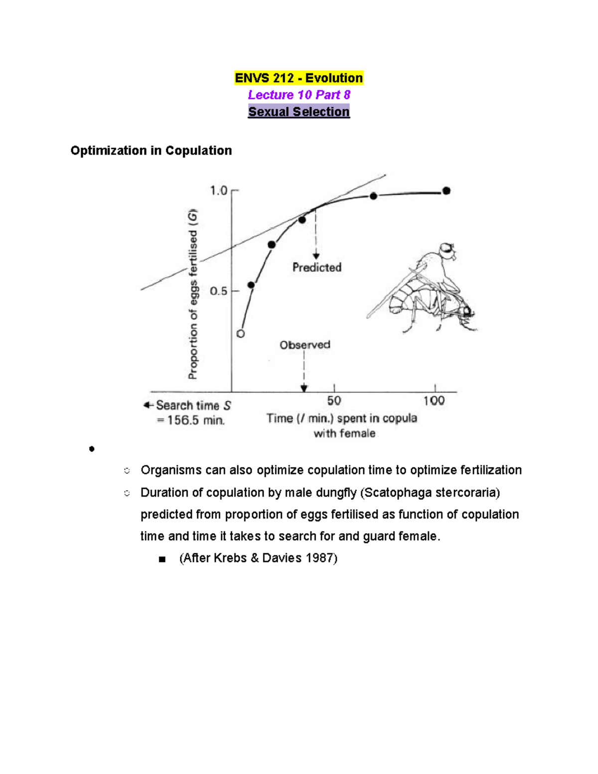 ENVS 212 Lecture 10 Part 8 - Spring 2020 - ENVS 212 - Evolution Lecture 10 Part 8 Sexual ...