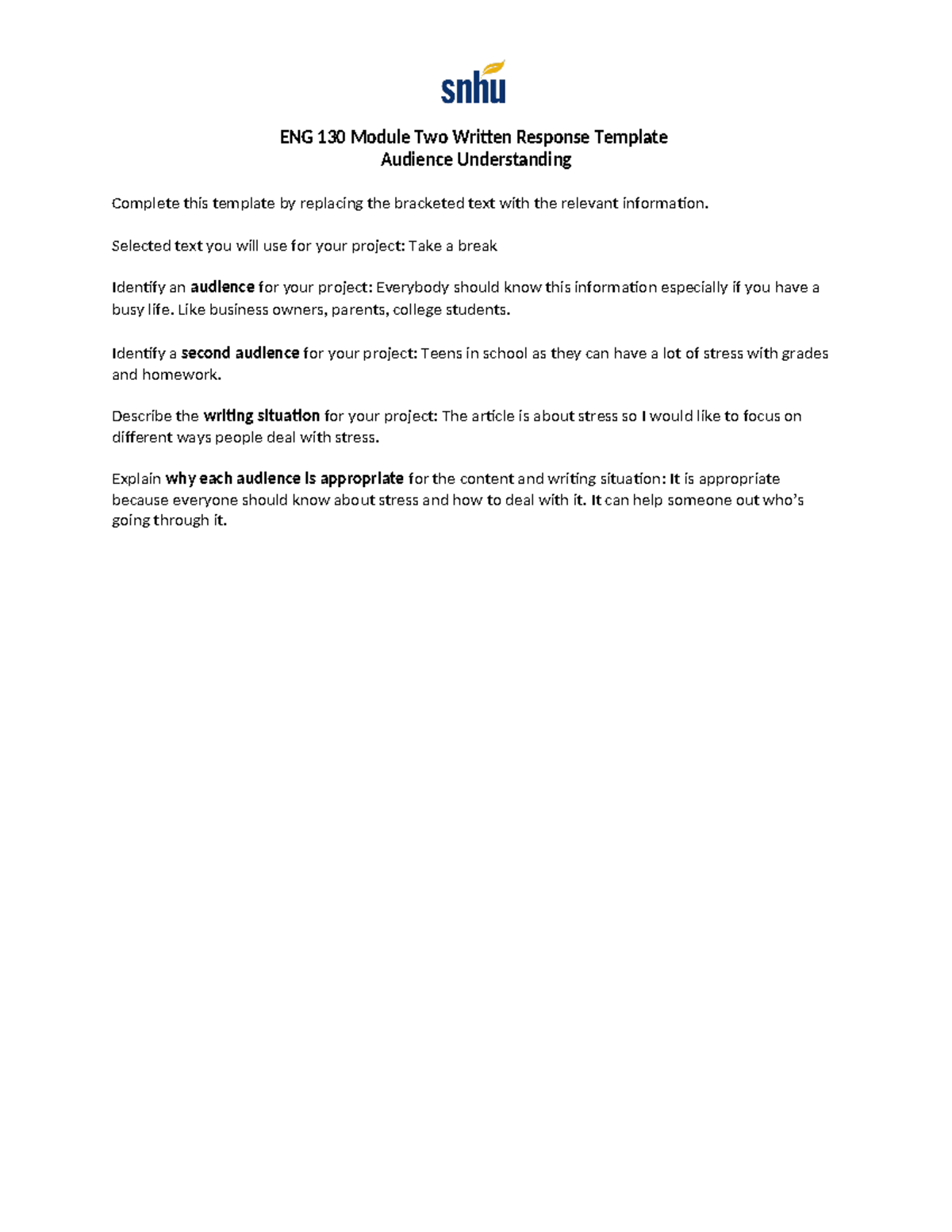 ENG 130 Module Two Written Response Template - ENG 130 Module Two ...