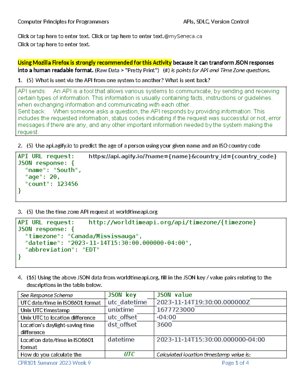 CP4P Md South Bhuiyan Week9 SDLC Activity Answers - Click or tap here to enter text. Click or ...