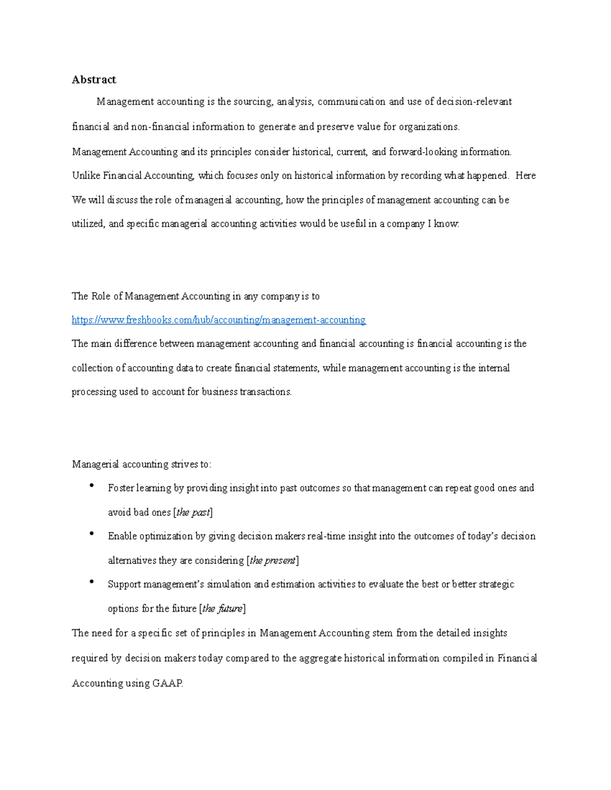 Discussion Forum Managerial Accounting - Abstract Management accounting ...