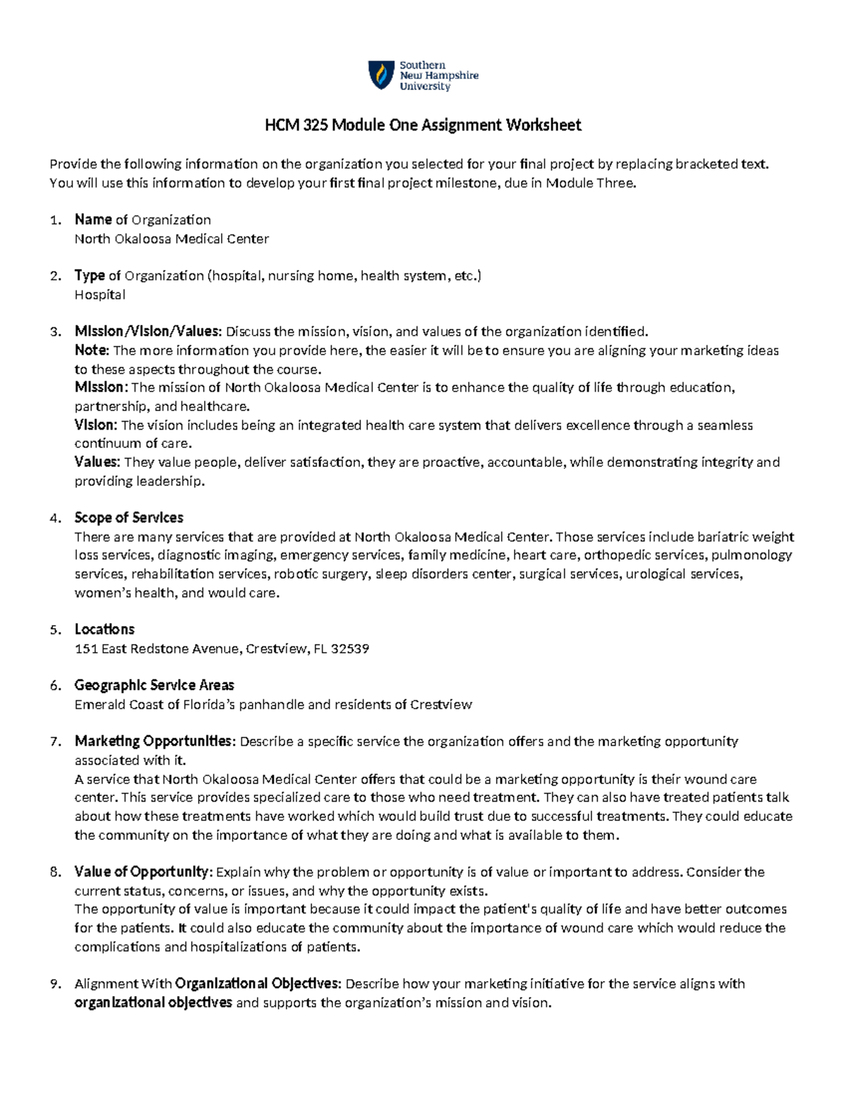 1-2 Assignment Bautista - HCM 325 Module One Assignment Worksheet ...