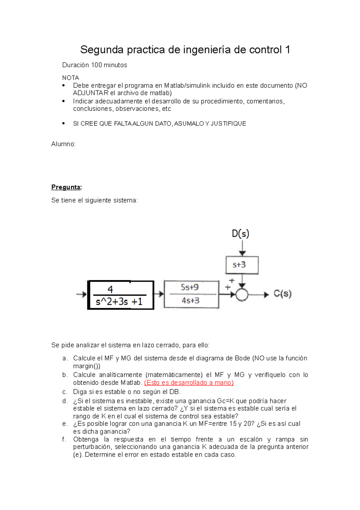 Practica 2 Lab 7am - PC2 - Segunda practica de ingeniería de control 1 ...