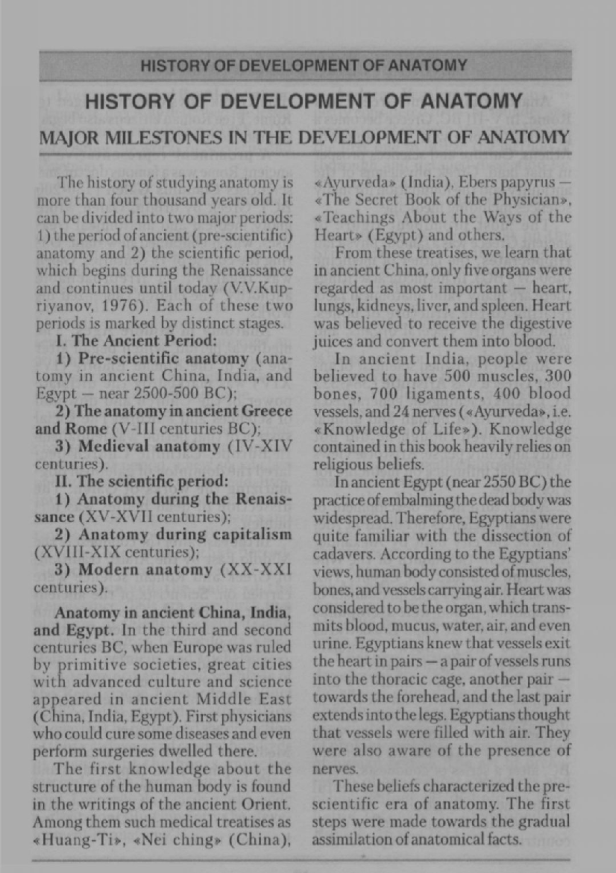 Anatomy ( History OF Development) - General medicine - Studocu