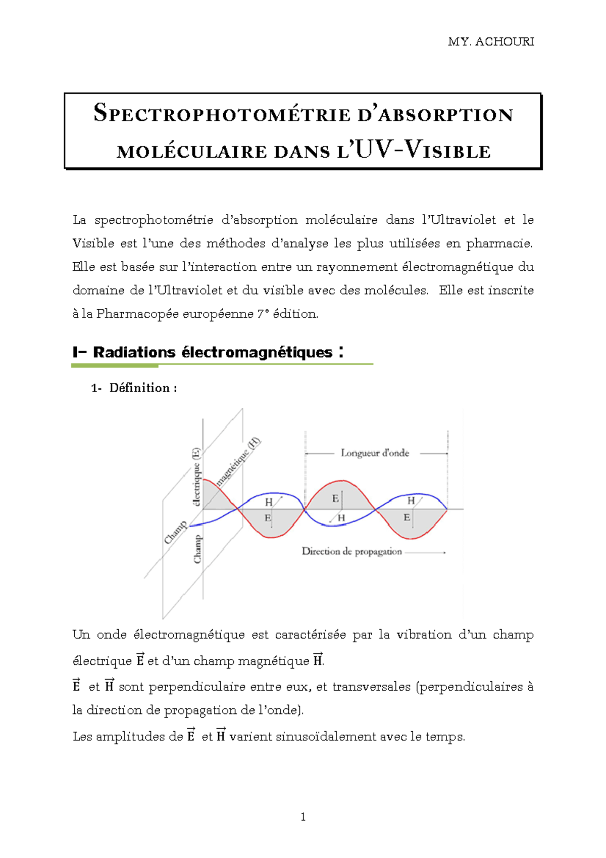 1-Spectro UV-Vis - - Studocu