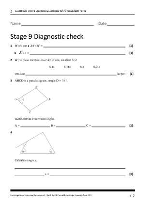 Unit 1 Practice Test Solutions - MHF4U Test #1: Chapters 1- 3 Solutions ...