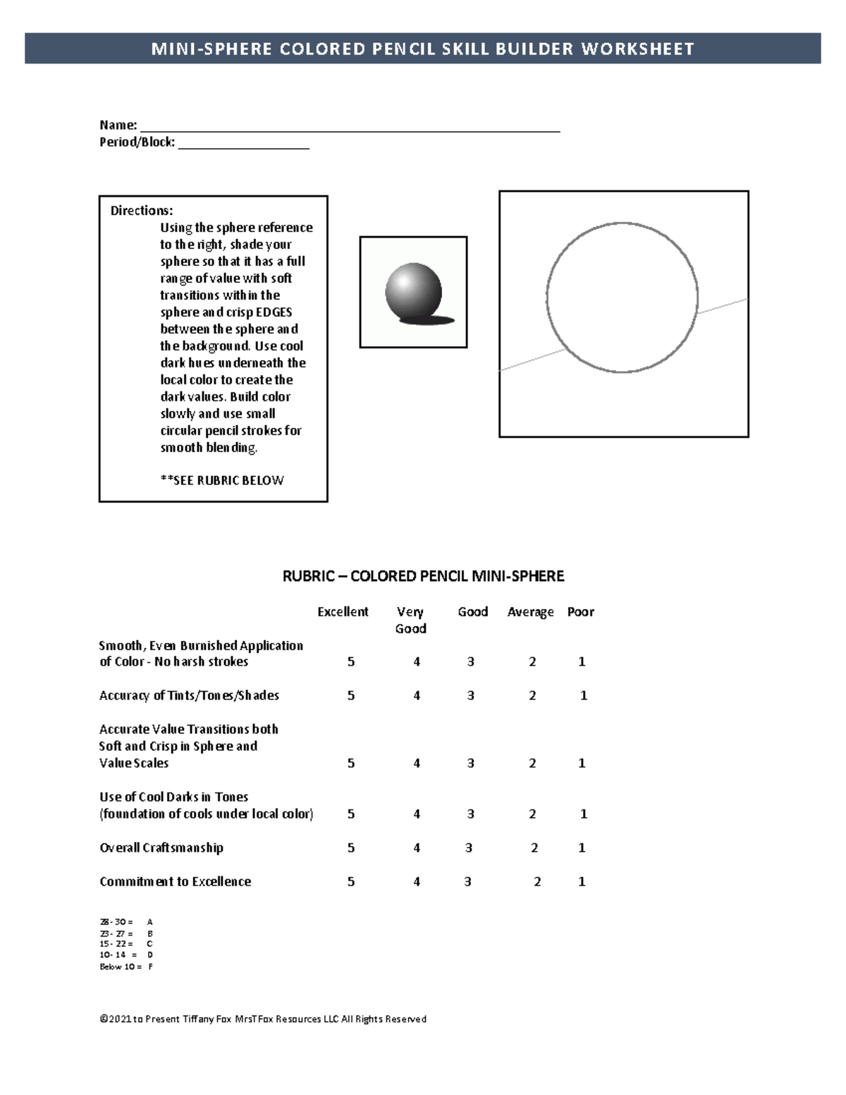 CP Sphere Practice Worksheet - ©2021 to Present Tiffany Fox MrsTFox ...