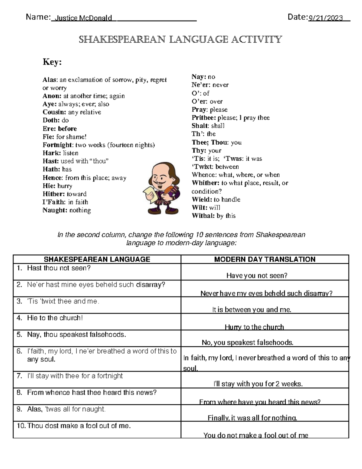 Kami Export - Shakespearean Language Activity-1 - Name:_______________________________ - Studocu