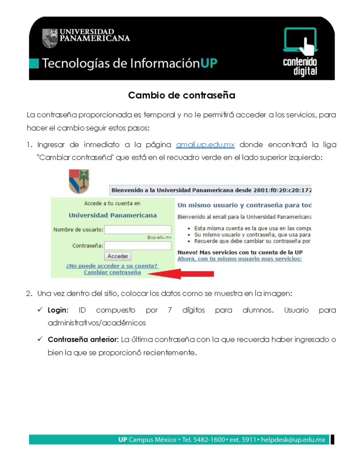 Cambio Contraseña UP - como inscribirse en up site - Cambio de ...