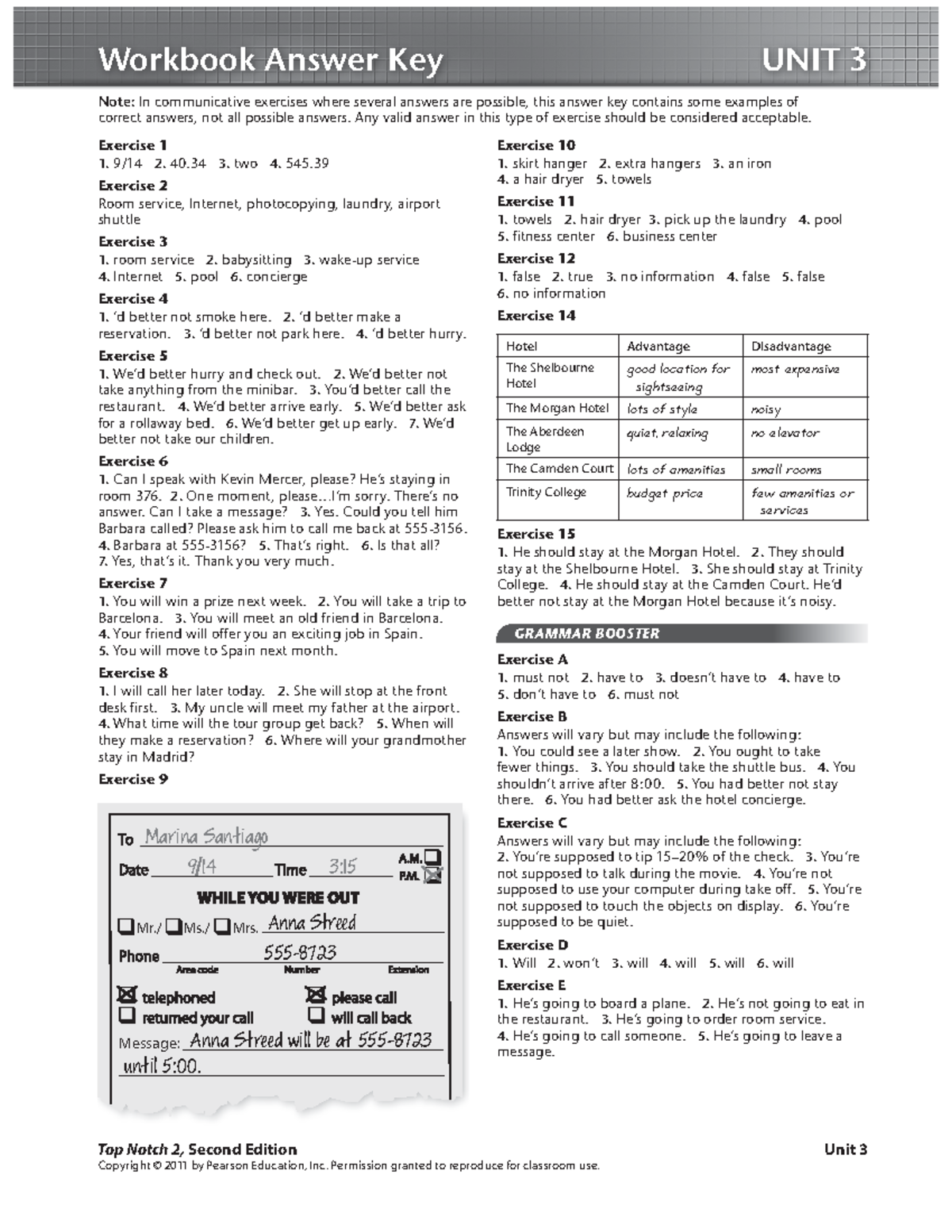 Tp 02 unit 03 workbook ak - Copyright © 2011 by Pearson Education, Inc. Permission granted to ...