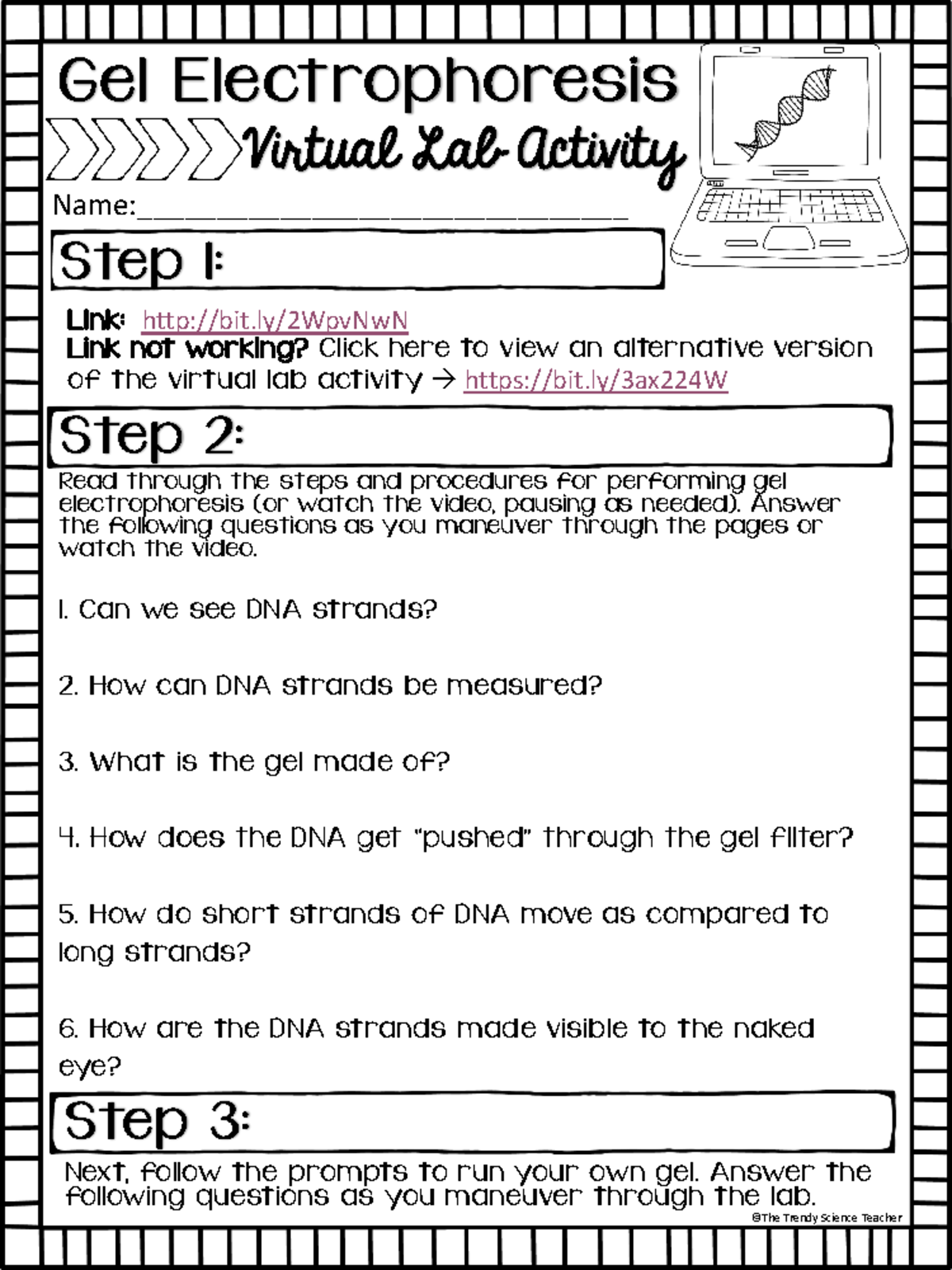Gel Electrophoresis Virtual Lab Activity - Gel Electrophoresis Virtual ...
