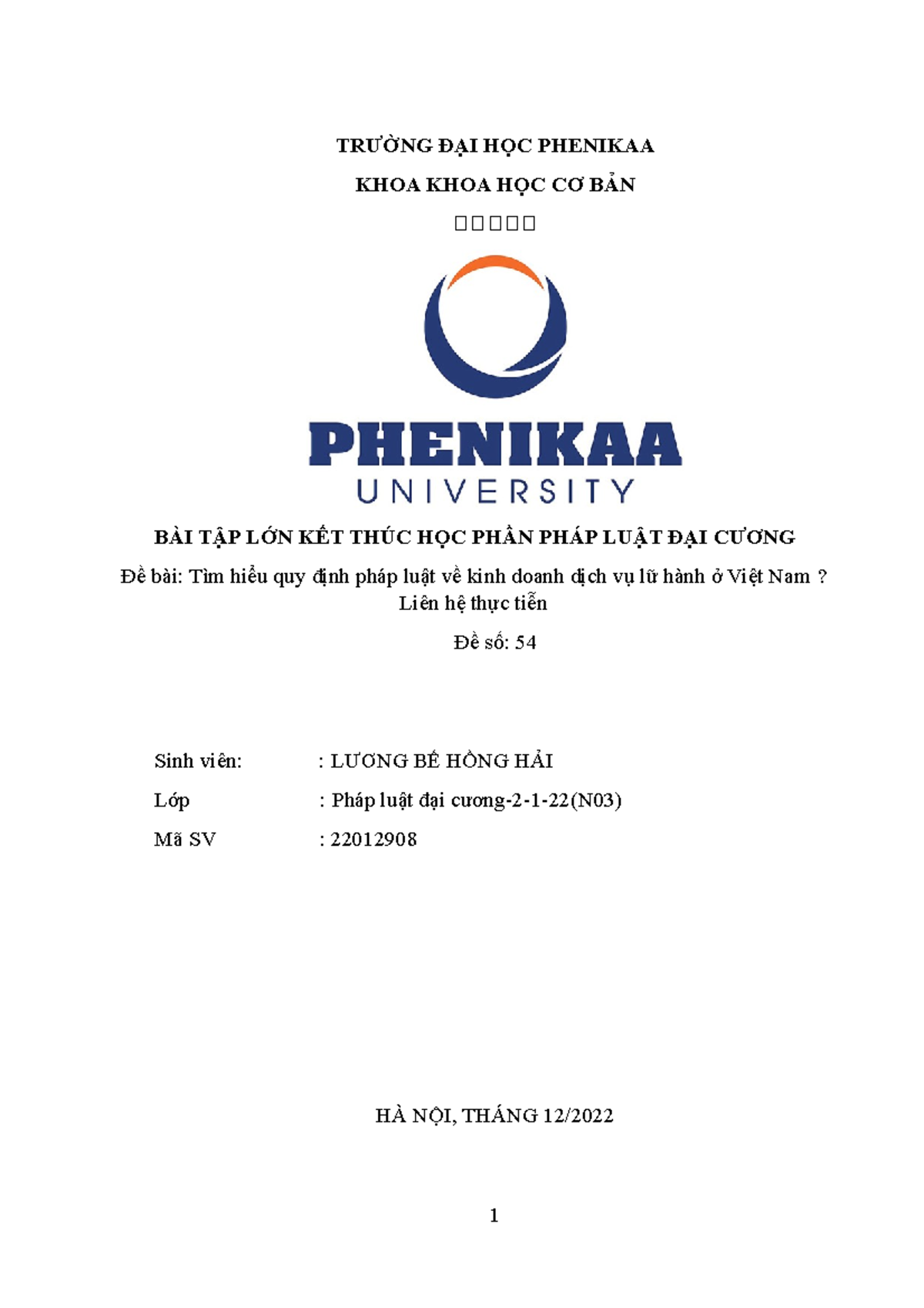 BtlplĐC - quản trị học - TRƯỜNG ĐẠI HỌC PHENIKAA KHOA KHOA HỌC CƠ BẢN ⸎⸎⸎⸎⸎ BÀI TẬP LỚN KẾT THÚC ...