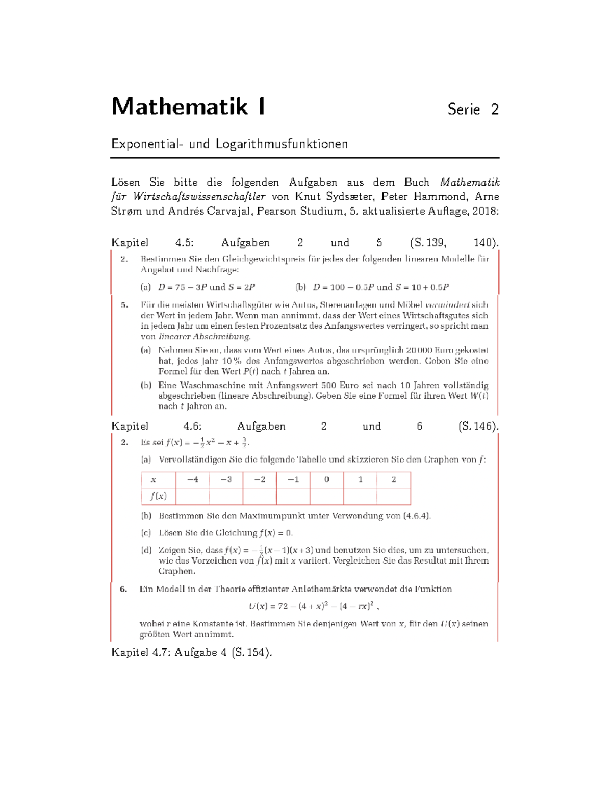 Math2 - üung - Mathematik I Serie 2 Exponential- und Logarithmusfunktionen L ̈osen Sie bitte die ...