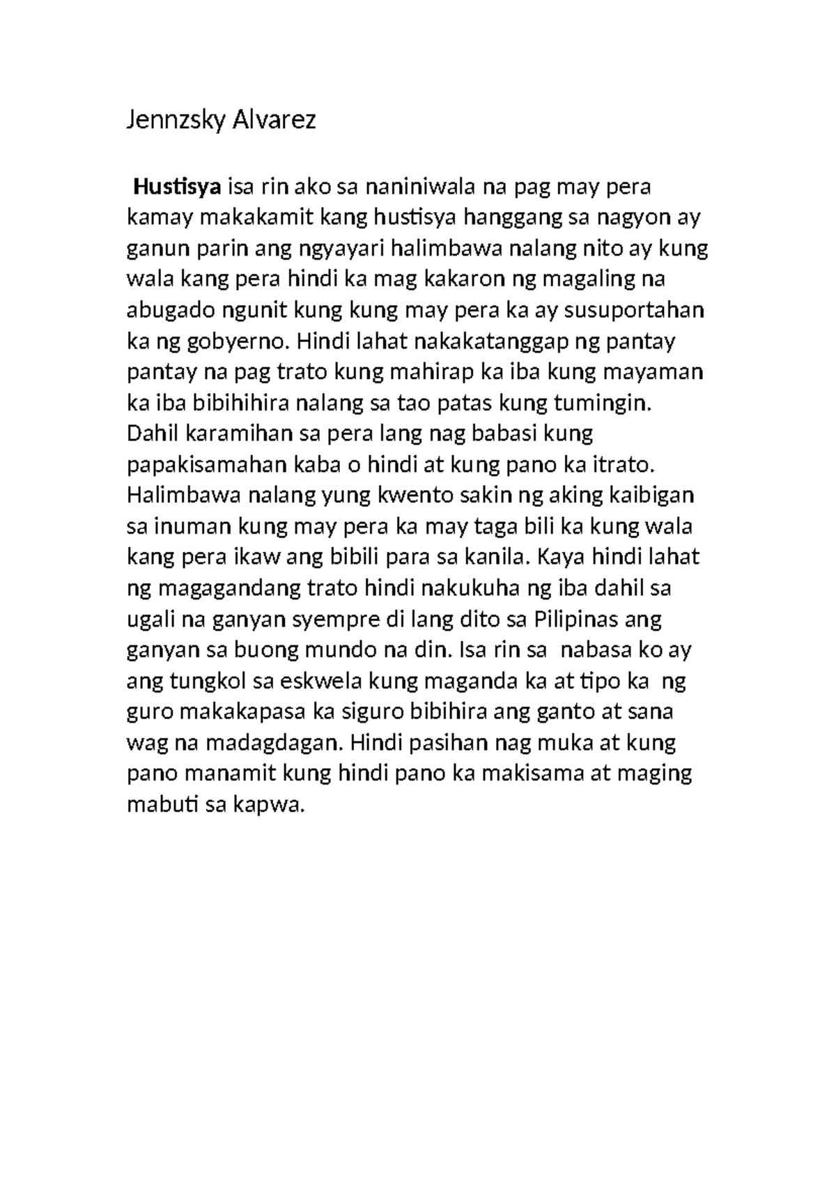 Tapos NA - Differents - Jennzsky Alvarez Hustisya isa rin ako sa ...