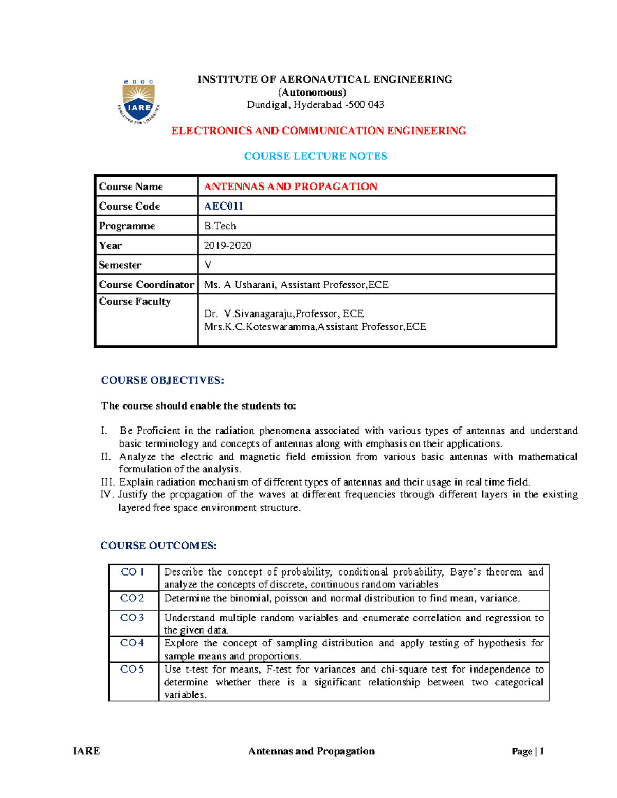 IARE AWP LN11 - good book - INSTITUTE OF AERONAUTICAL ENGINEERING ...