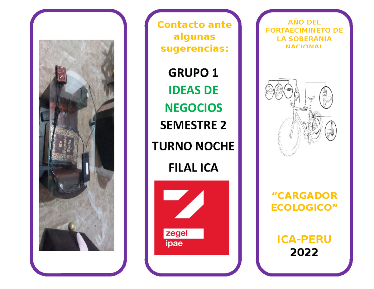 Triptico Ideas DE Negocios - Contacto ante algunas sugerencias: AÑO DEL ...