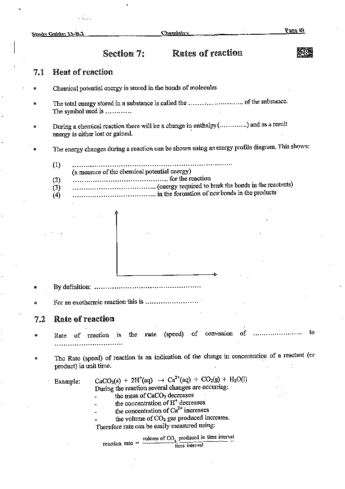 Rate of reactions - Studocu